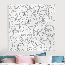 Bilderwelten Leinwandbild Line Art - Girls Crowd