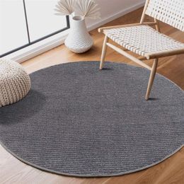 Carpet City Teppich »Friseé-Teppich FANCY900« rund 12 mm Höhe Kurzflor, Einfarbig, 3D-Optik, Streifen Look grau Obermaterial: 100% Polypropylen Ø...