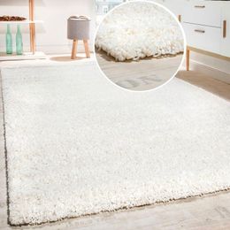 Paco Home Hochflor-Teppich &raquo;Sky 250&laquo; rechteckig 34 mm H&ouml;he gewebt, Uni-Farben, intensive Farbbrillanz, auch als L&auml;ufer erh&auml;ltlich creme...