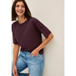 Cecil T-Shirt mit Knopfdetails mulberry red S (38) S (38) Rundhalsshirt von Cecil