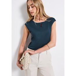 Street One Shirttop &raquo;Style ADA&laquo; Rundhals mit Cut-Out-Detail tide blue 36 36 &Auml;rmelloses Damenshirt von Street One