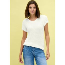 Cecil T-Shirt in Struktur-Optik vanilla white L (42) L (42) Strukturshirt von Cecil