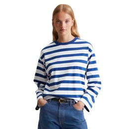 Marc O'Polo MARC O'POLO DENIM Langarmshirt geringelt, oversized, Bio-Baumwolle Medium Blue S S Ringel-Longsleeve
