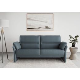 2,5-Sitzer DOMO collection "Pina, schmale Armlehnen, mit Federkern, kompakt & elegant", blau (petrol), B:199cm H:95cm T:88cm, 100% Polyester, Sofas, Hoher Sitzkomfort, Luxus-Microfaser Lederoptik, petrol, Breite 199 cm