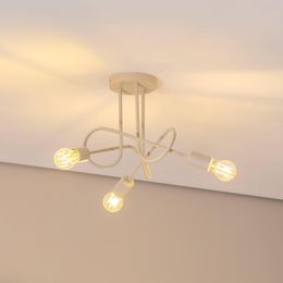 Helam Deckenleuchte Oxford, sand, Ø 44 cm, Metall, 3-flammig, E27