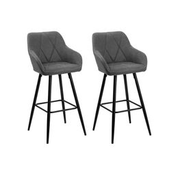 Beliani 2-tlg Barhocker DARIEN in Grau/Schwarz | Gr.: onesize