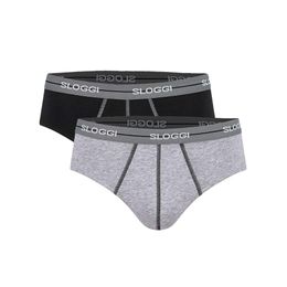 Sloggi Slip 2er Pack in Schwarz/Grau | Gr.: XL