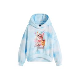 Desigual Hoodie 'Cat Clouds' M&auml;dchen Gr&ouml;&szlig;e 98/104 blau / hellbraun / rosa / wei&szlig;