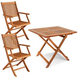 Casaria Garten-Sitzgruppe 3-tlg Akazienholz