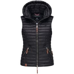 Navahoo Damen Designer Steppweste &auml;rmellose Weste mit Kapuze Shadaa