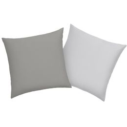 Kissenbezug my home "DESNER2", grau (grau, silber), B:40cm L:40cm, Microfaser, Obermaterial: 100% Polyester, Kissenbezüge, Kissenhülle mit Wendeoptik