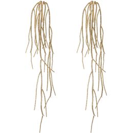 Winterliche Kunstpflanze Creativ green "Weihnachtsdeko", gold (goldfarben), H:113cm, Kunststoff, Kunstpflanzen, Hängezweig in glänzender Optik, im 2er-Set