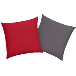 Kissenbezug my home "DESNER2", rot (anthrazit, rot), B:40cm L:40cm, Microfaser, Obermaterial: 100% Polyester, Kissenbezüge, Kissenhülle mit Wendeoptik