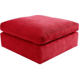 Hocker Alina "Sandy", rot (rubinrot gct 87), B:122cm H:46cm T:122cm, Cord GCT (92% Polyester, 8% Nylon), Hocker, Polsterhocker, 122 cm breit und 122 cm tief