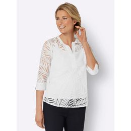 Classic Basics Damen Schlupfbluse, beige, Gr. 46, gemustert, 100% Polyester, Blusen