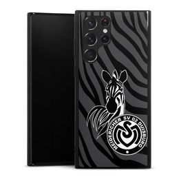 DeinDesign Galaxy S22 Ultra Handy Silikon H&uuml;lle Case schwarz Handyh&uuml;lle Zebra Msv Duisburg Muster