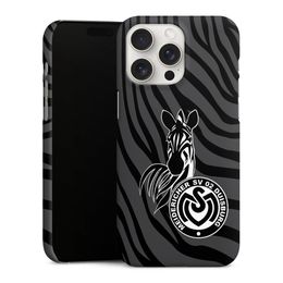 DeinDesign iPhone 15 Pro Max Handy Premium Case Smartphone Handyh&uuml;lle Schutzh&uuml;lle matt Zebra Msv Duisburg Muster Premium Case