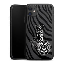 DeinDesign iPhone 11 Handy Premium Silikon H&uuml;lle Handyh&uuml;lle schwarz Case Zebra Msv Duisburg Muster Silikon Premium Case