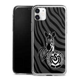 DeinDesign iPhone 11 Handy Slim Case Silikon Handyh&uuml;lle transparent H&uuml;lle extra d&uuml;nn Zebra Msv Duisburg Muster Silikon Slim Case