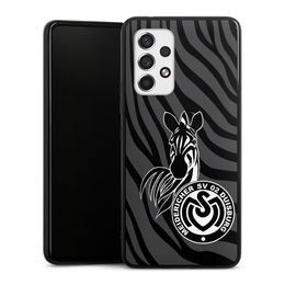 DeinDesign Galaxy A53 5G Handy Silikon H&uuml;lle Case schwarz Handyh&uuml;lle Msv Duisburg Zebra Muster