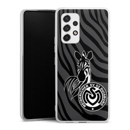 DeinDesign Galaxy A53 5G Handy Silikon H&uuml;lle Case transparent Handyh&uuml;lle Msv Duisburg Zebra Muster Silikon Case
