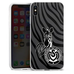 DeinDesign iPhone Xs Max Handy Silikon H&uuml;lle Case transparent Handyh&uuml;lle Zebra Msv Duisburg Muster Silikon Case