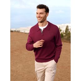 Catamaran Herren Polopullover mit gerippten B&uuml;ndchen, dunkelrot, Gr&ouml;&szlig;e 48