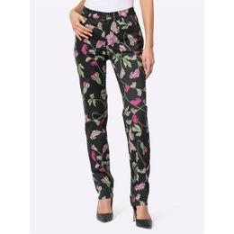 Heine Damen 5-Pocket-Hose, Schwarz, Gr. 19, R&ouml;hrenhosen, Material: Lyocell