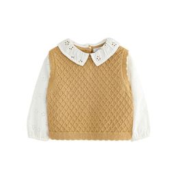 next Pullover M&auml;dchen Gr&ouml;&szlig;e 98 camel / offwhite