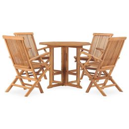 vidaXL 5-tlg. Garten-Essgruppe Klappbar Massivholz Teak
