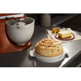 KitchenAid Brot-Backschüssel 5KSM2CB5BGS Grey Speckle mit KitchenAid Brotmesser KKFTR8BRWM