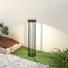 LUCANDE LED-Solar-Wegelampe Evelis, schwarz, Alu, Sensor