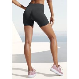 Lascana Funktionsshorts 'Po Push Up' schwarz Gr. S (36/38) f&uuml;r Damen. Mit Logodruck. Figurbetont