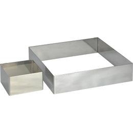de Buyer Tortenring quadratisch 20x20cm H: 4.5cm, Backform, Silber