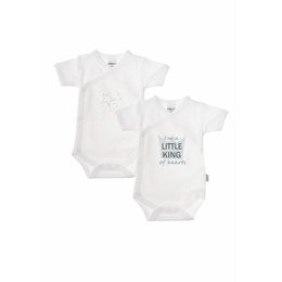 Liliput Wickelbody, kurzarm "Little King / Sterne + Punkte" Größe 62/68 weiß