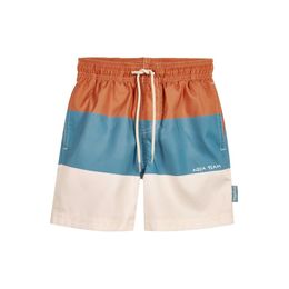 Playshoes Badeshorts Jungen Gr&ouml;&szlig;e 158/164 hellblau / ocker / wei&szlig;