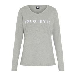 POLO SYLT Shirt Damen Gr&ouml;&szlig;e XL hellgrau / wei&szlig;