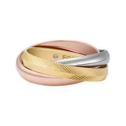 Fossil Ring Damen Gr&ouml;&szlig;e 52 gold / rosegold / silber