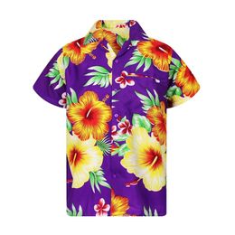 King Kameha Shirt 'Paradise Flower' male Purple size S