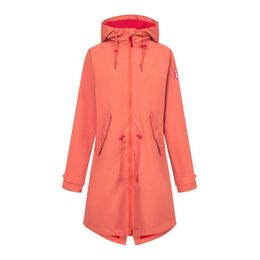 Derbe Regenmantel 'Ripby' Damen Gr&ouml;&szlig;e XS orange / blutrot / wei&szlig;