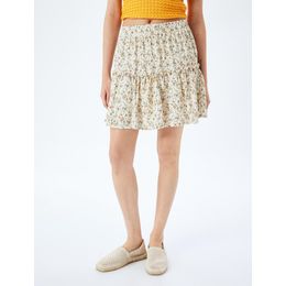 KOTON Rock Damen Größe 34 beige / rosa / rot