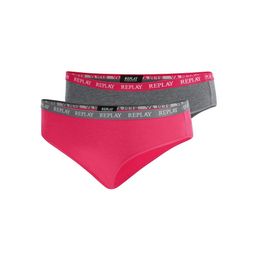 Replay Slip Damen Größe L grau / himbeer / weiß