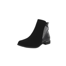 Ital-Design Ankle Boots Damen Gr&ouml;&szlig;e 38 schwarz / silber Winterschuhe
