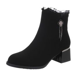 Ital-Design Stiefelette Damen Gr&ouml;&szlig;e 40 schwarz Winterschuhe