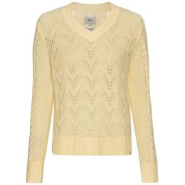 Camel Active Pullover mit V-Ausschnitt Damen Größe S hellgelb