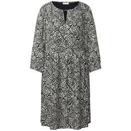 Street One Blusenkleid Damen Gr&ouml;&szlig;e 44 schwarz / wei&szlig; Winterkleid