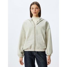 KOTON Sweatjacke M&auml;dchen Gr&ouml;&szlig;e 140/146 stone