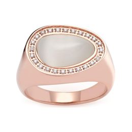 Leonardo Ring Damen Gr&ouml;&szlig;e 53 rosegold / transparent / perlwei&szlig;