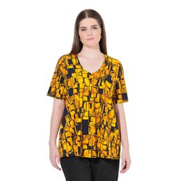 Ulla Popken Shirt Damen Gr&ouml;&szlig;e L/XL gelb / schwarz