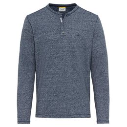 Camel Active Langarm Henleyshirt aus nachhaltigen Baumwollmix Herren Größe S dunkelblau